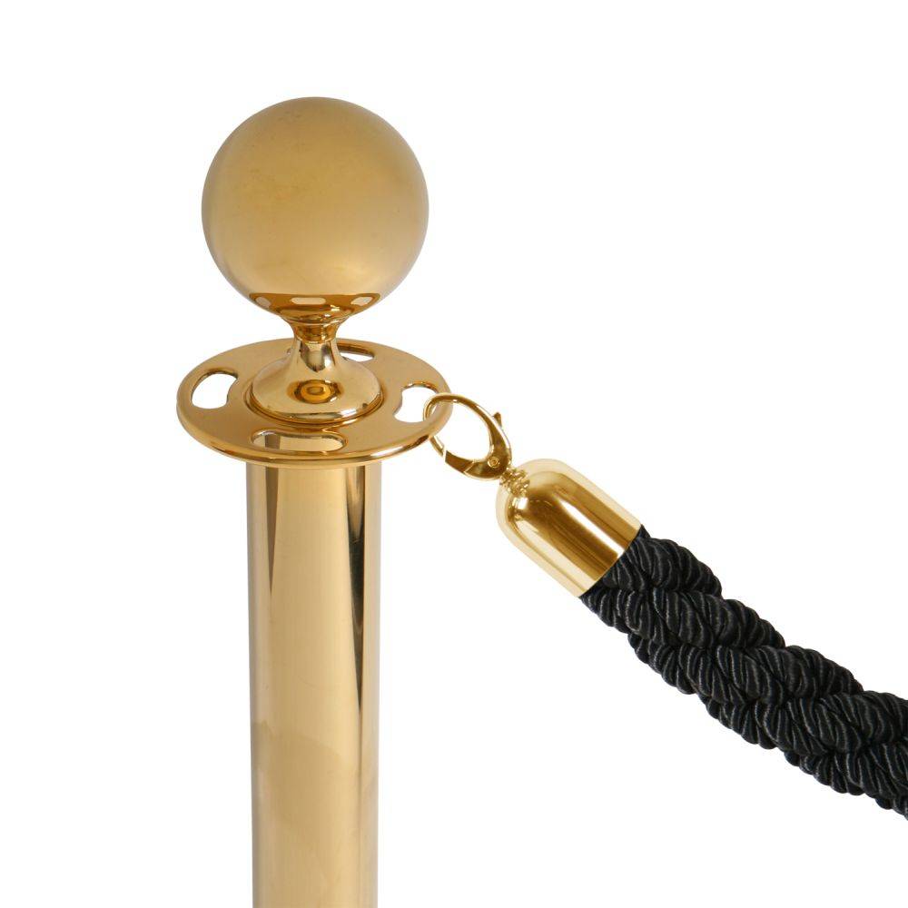 Polished Gold Rope Stands - Rope Barrier Post