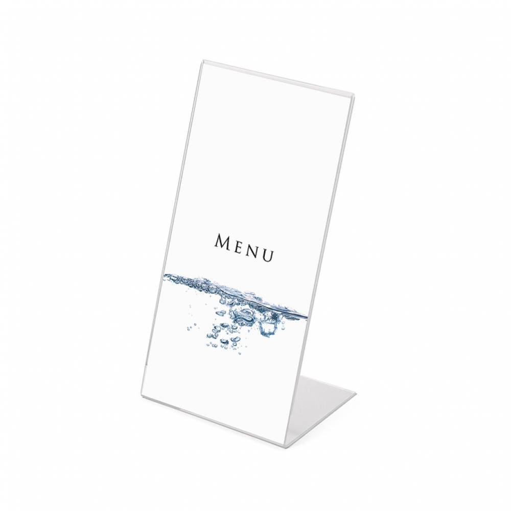 A6 Landscape acrylic L Stand Menu Holder
